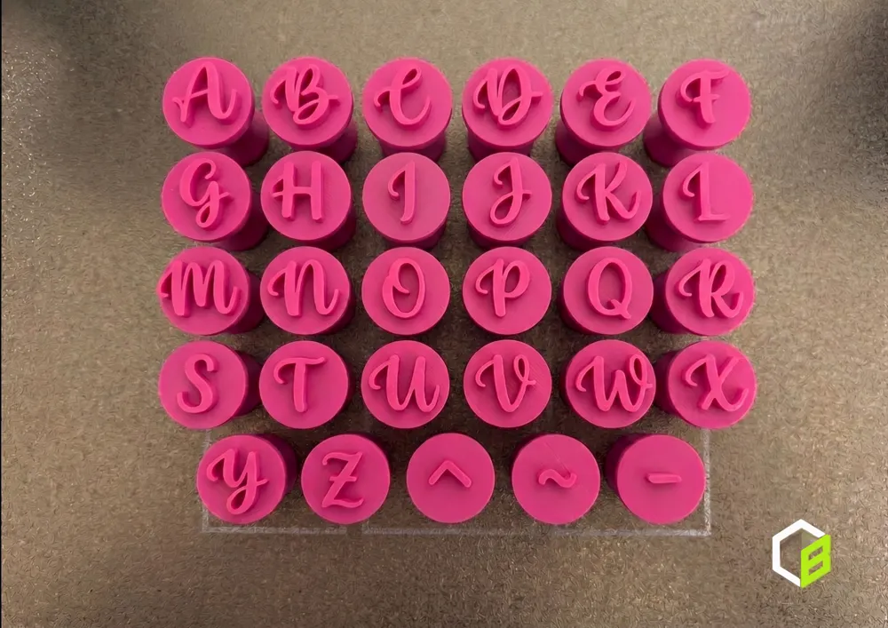 CURSIVE ALPHABET STAMPS - Free 3D Print Model - MakerWorld