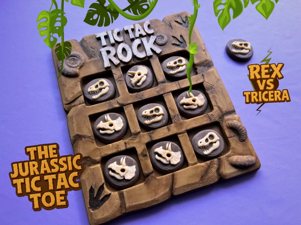 The Prehistoric Tic Tac Toe – Rex vs Tricera by typlatchop MakerWorld ...