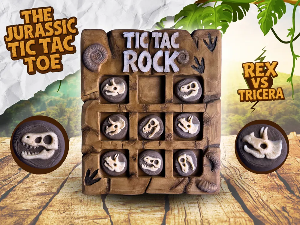The Prehistoric Tic Tac Toe – Rex vs Tricera by typlatchop MakerWorld ...