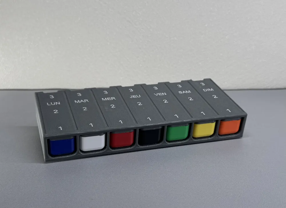 Modular 7-day pill organizer - Free 3D Print Model - MakerWorld