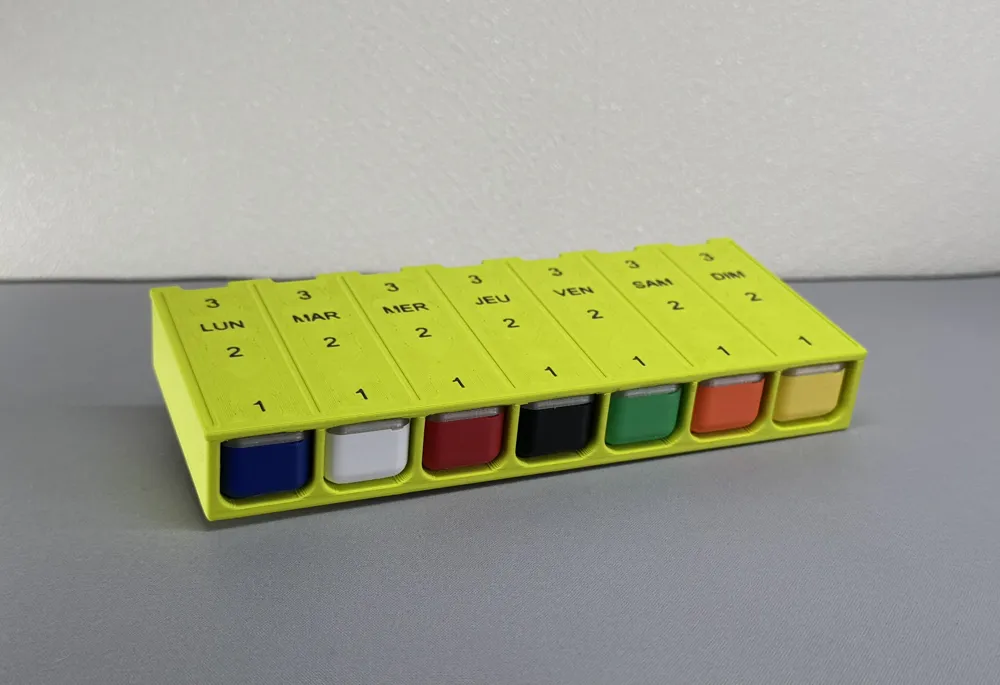 Modular 7-day pill organizer - Free 3D Print Model - MakerWorld