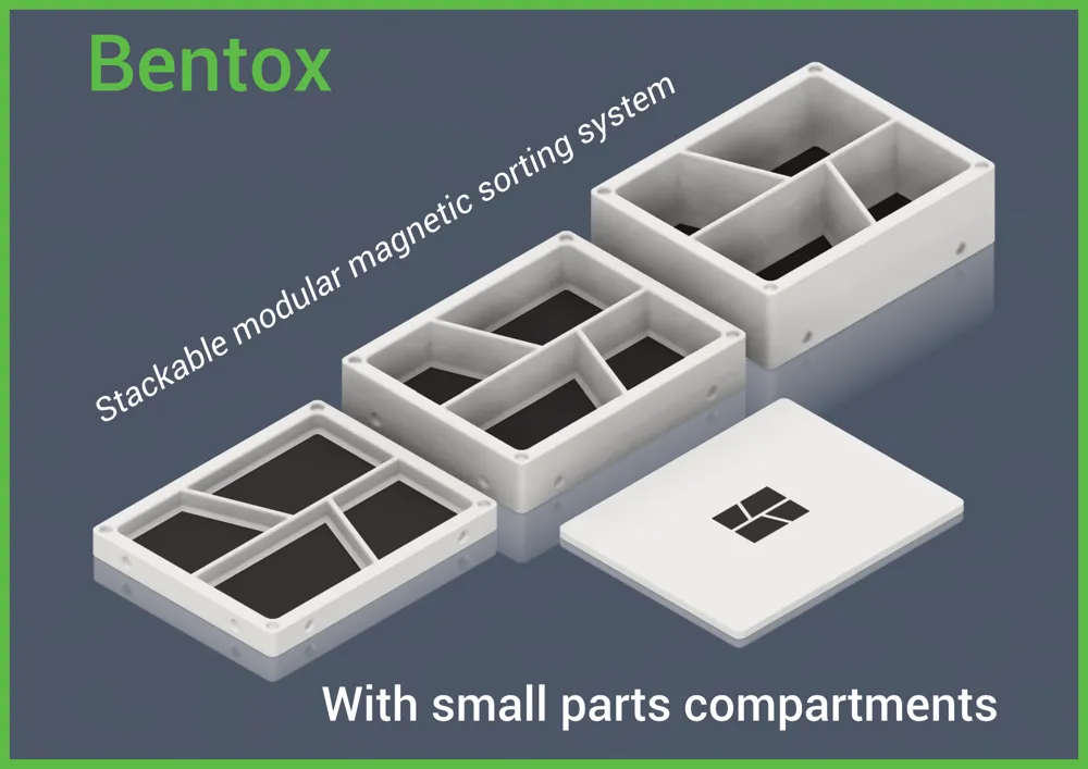 Bentox - stackable modular magnetic sorting system by MakerNerds ...