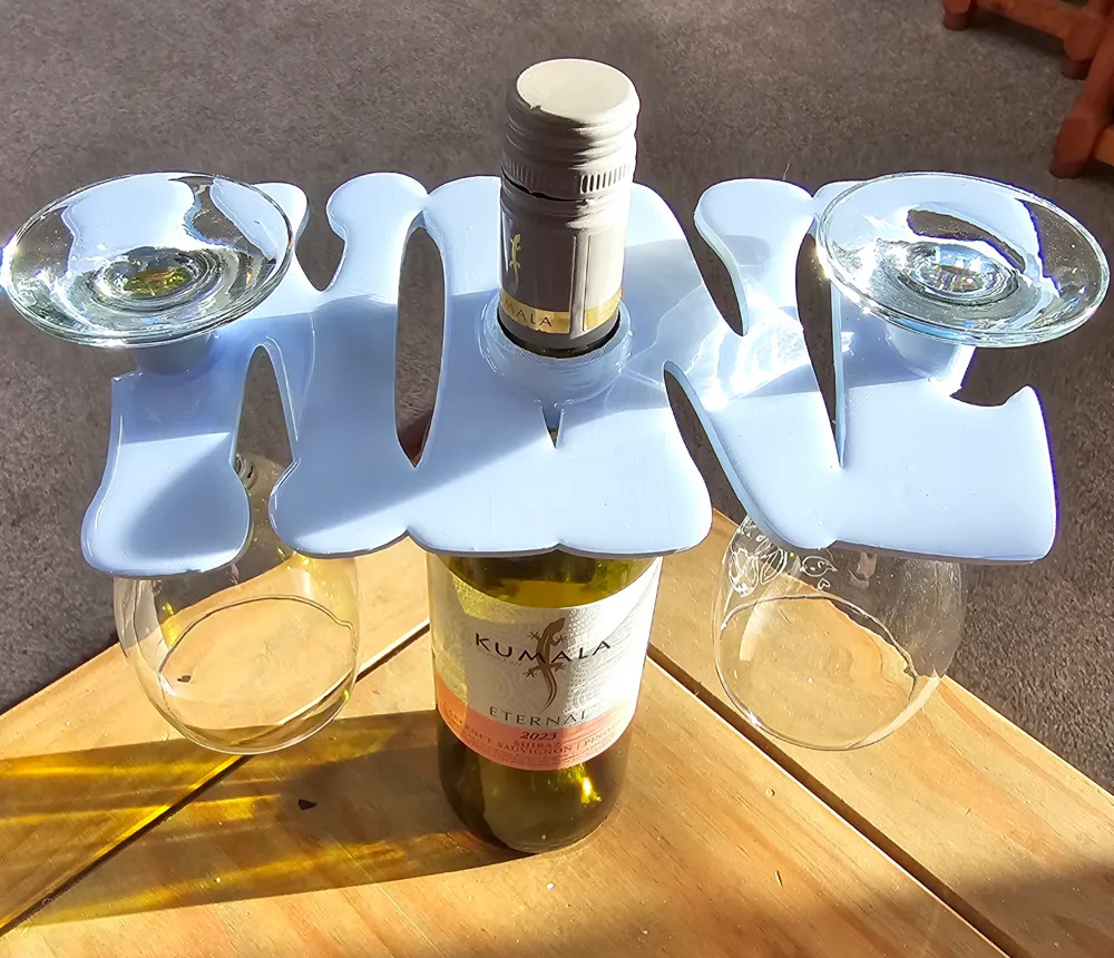 Wine bottle neck glass holder by Mellie - MakerWorld