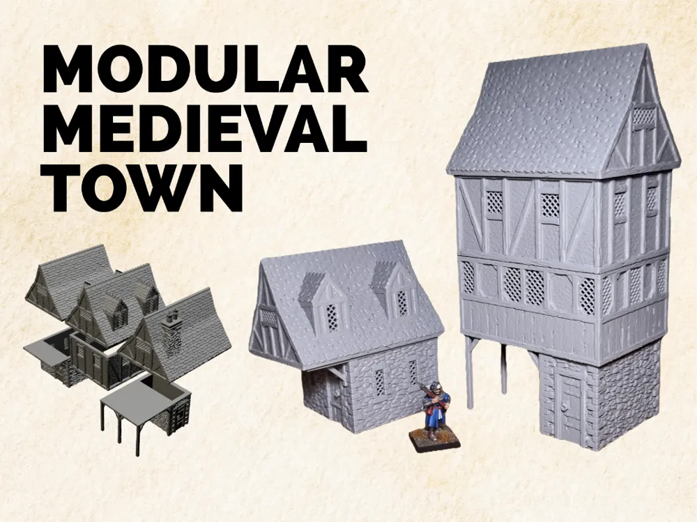 Modular Medieval Town VOL 2 - Free 3D Print Model - MakerWorld