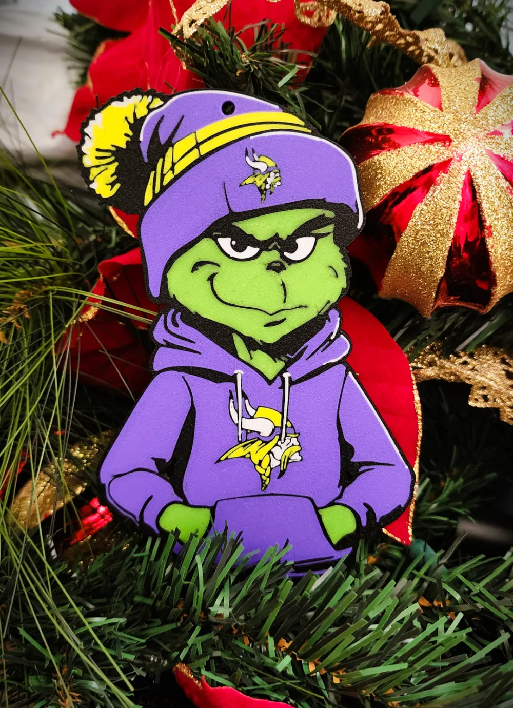 Grinch Minnesota Vikings Christmas Ornament - Free 3D Print Model ...