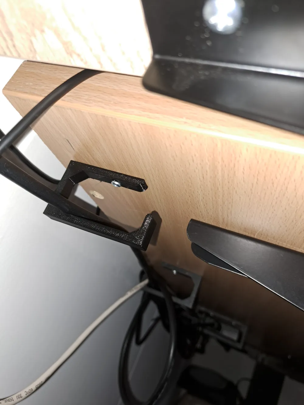 under desk cable support new stronger version - Free 3D Print Model ...