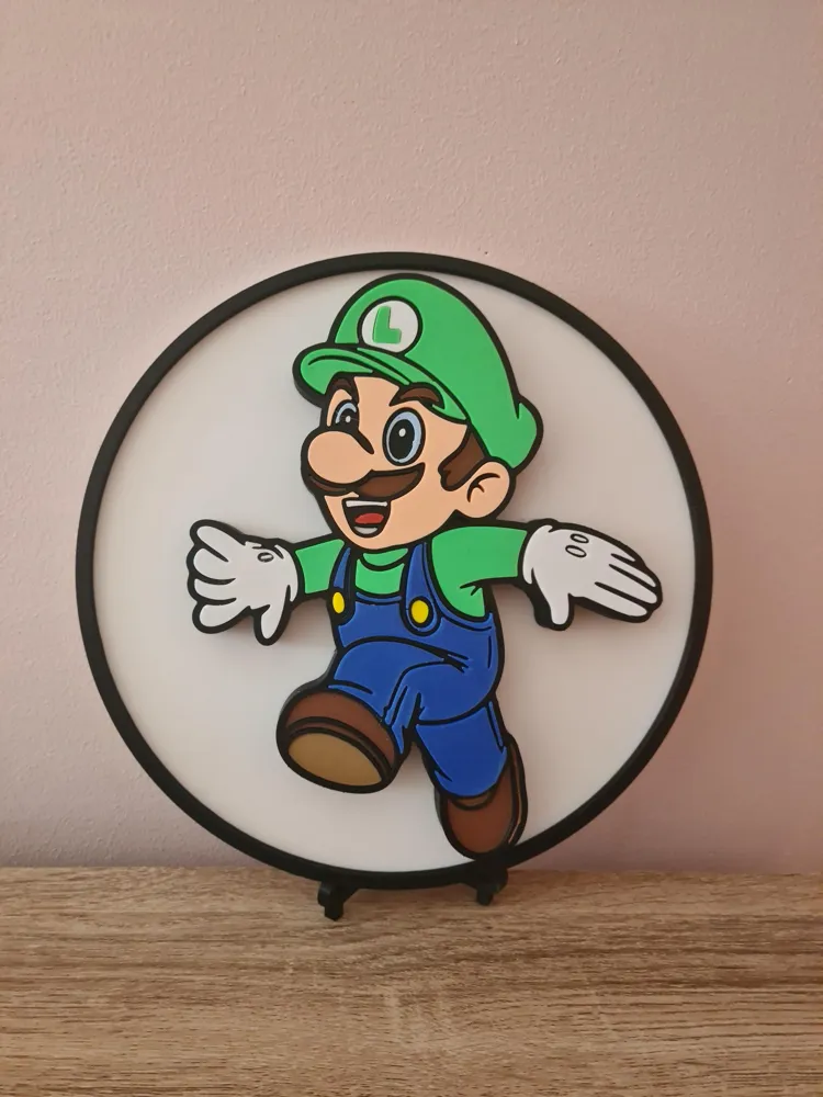 Luigi Sign (No AMS) - Free 3D Print Model - MakerWorld