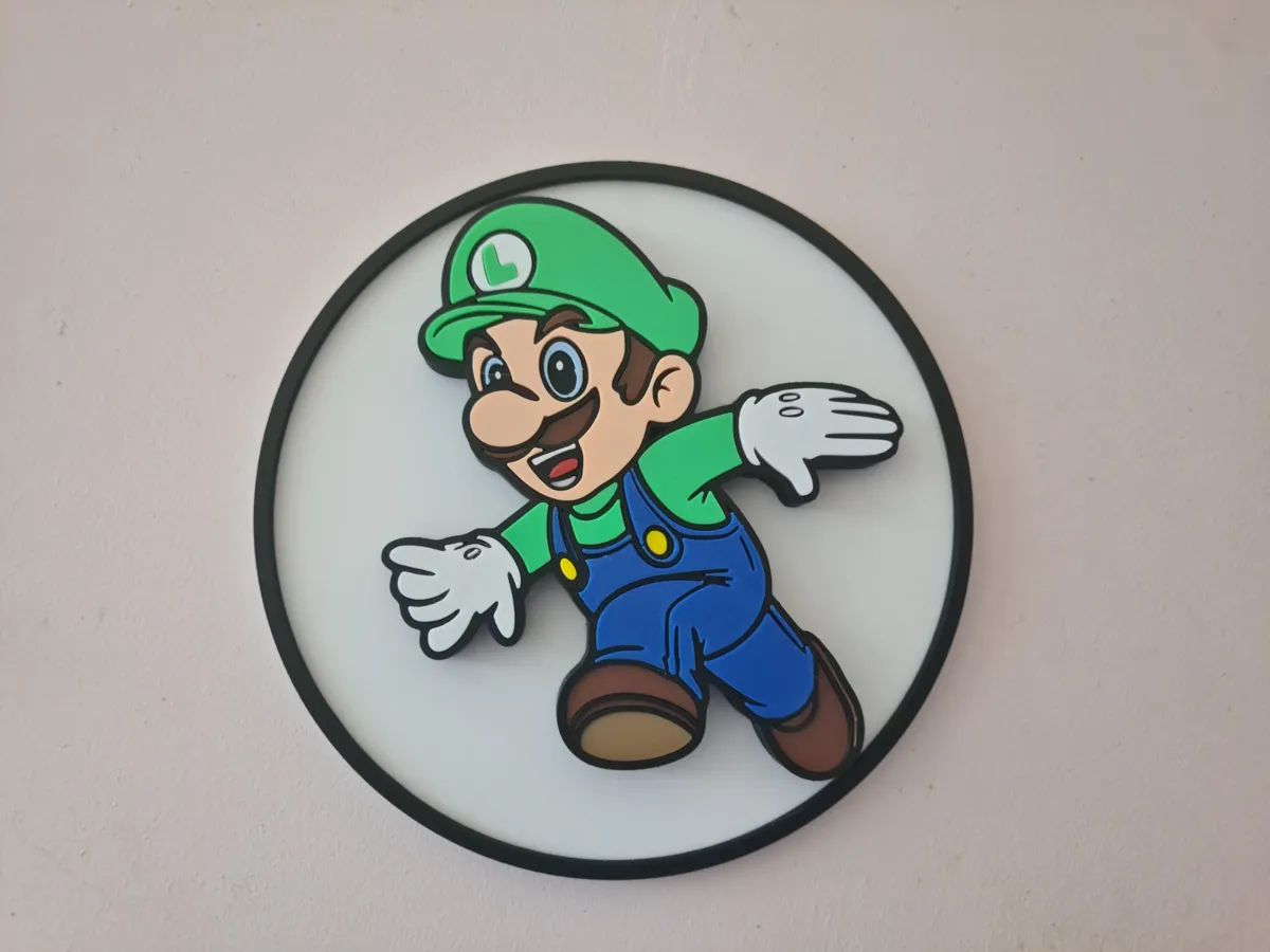 Luigi Sign (No AMS) - Free 3D Print Model - MakerWorld