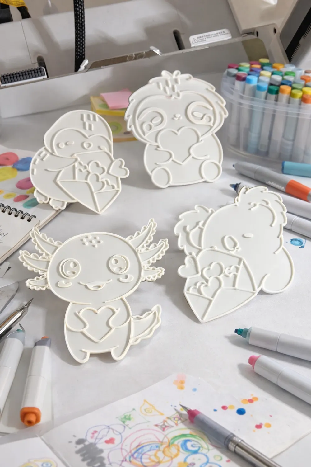 Axolotl & Friends Valentines Coloring Set - Free 3D Print Model ...