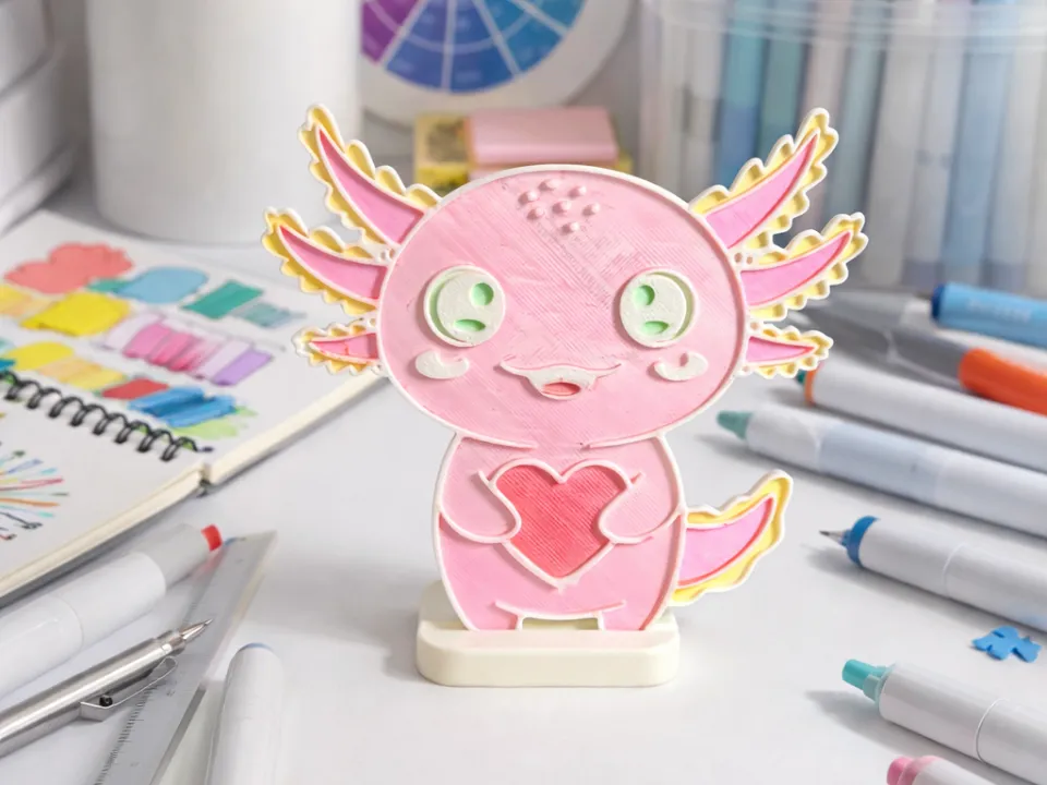 Axolotl & Friends Valentines Coloring Set - Free 3D Print Model ...