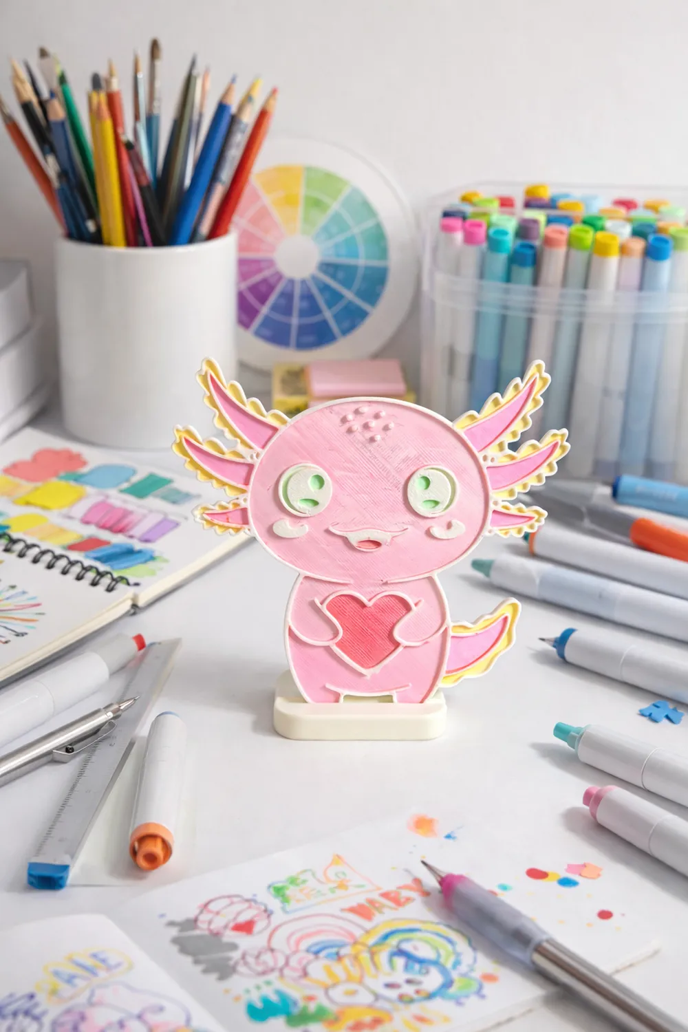 Axolotl & Friends Valentines Coloring Set - Free 3D Print Model ...