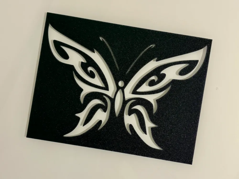 Butterfly Stencil wall decor design - Free 3D Print Model - MakerWorld