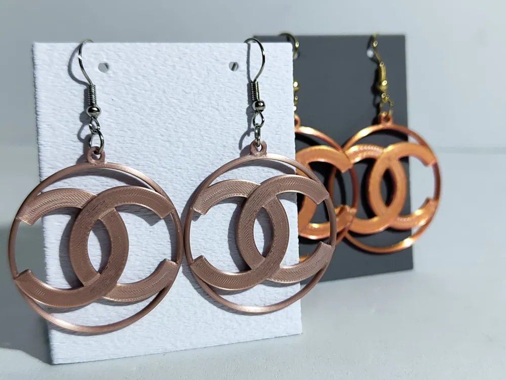 Chanel style earrings jewelry V2 - Free 3D Print Model - MakerWorld