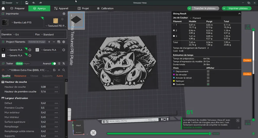 Pokemon Venusaur Hueforge Hex Hexagon by Seb3D MakerWorld: Download ...