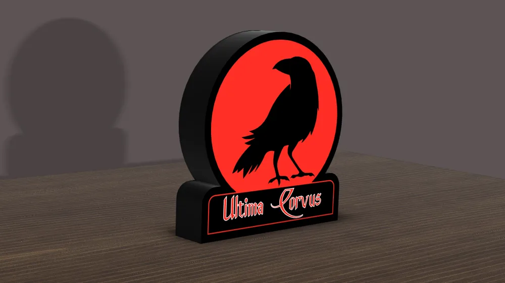Raven LED Lightbox w/ Latin phrase by MFDesigns3D - MakerWorld