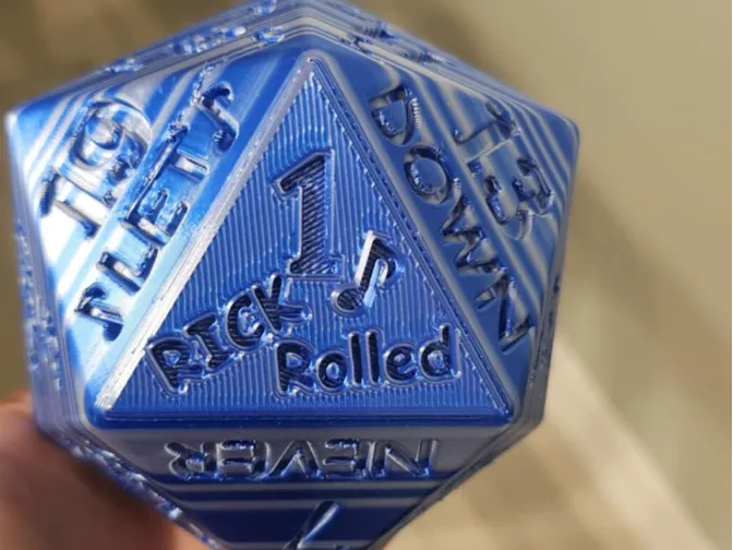 D20 Rick Roll Remixed by Jkc135r MakerWorld: Download Free 3D Models