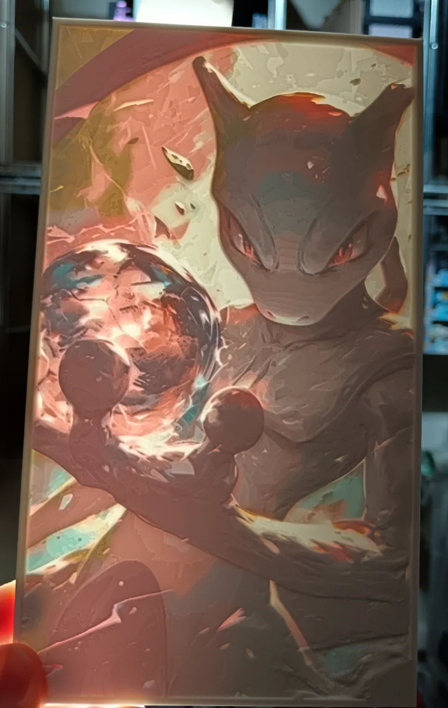 Lithophane pokemon Mewtwo by angesoso77 - MakerWorld