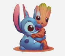 Stitch and groot - Free 3D Print Model - MakerWorld