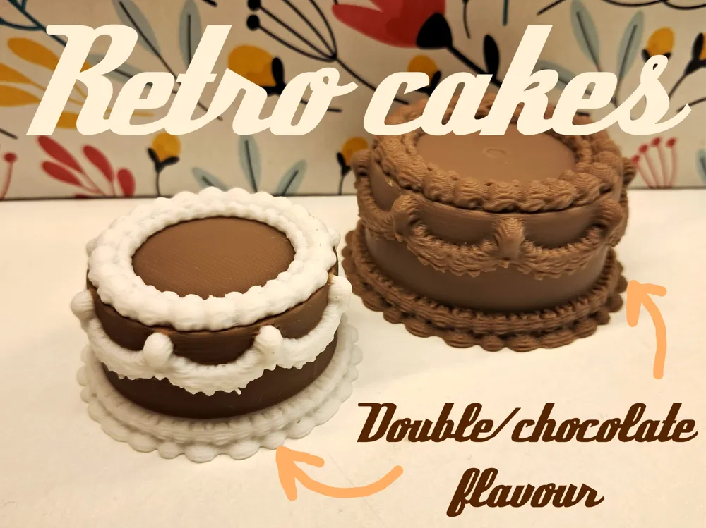 Retro cakes - Free 3D Print Model - MakerWorld