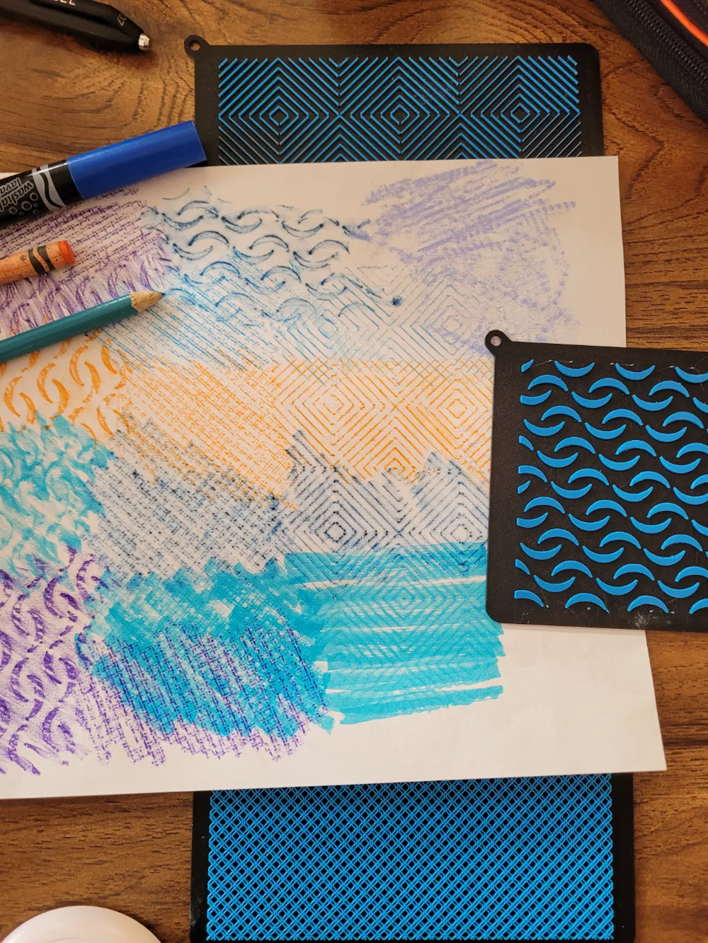 Rubbing Plate texture plate for Drawing by Rebecca Made It - MakerWorld