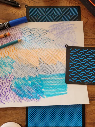 Rubbing Plate texture plate for Drawing by Rebecca Made It - MakerWorld