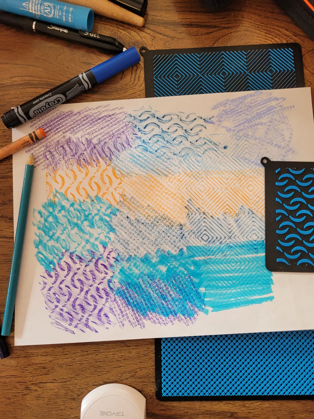 Rubbing Plate texture plate for Drawing by Rebecca Made It - MakerWorld