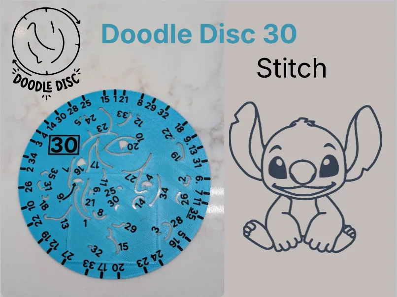 Doodle Disc 30 Stitch - Free 3D Print Model - MakerWorld