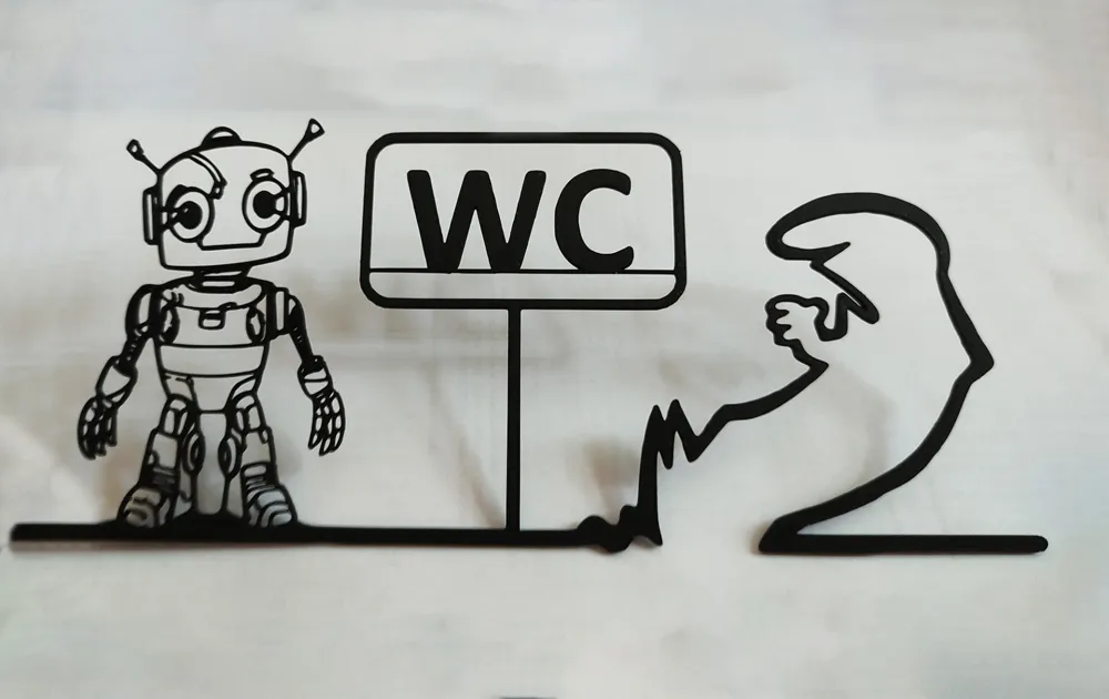 WC door hanger from cartoon "La Linea" Balum Balum by vg1 - MakerWorld