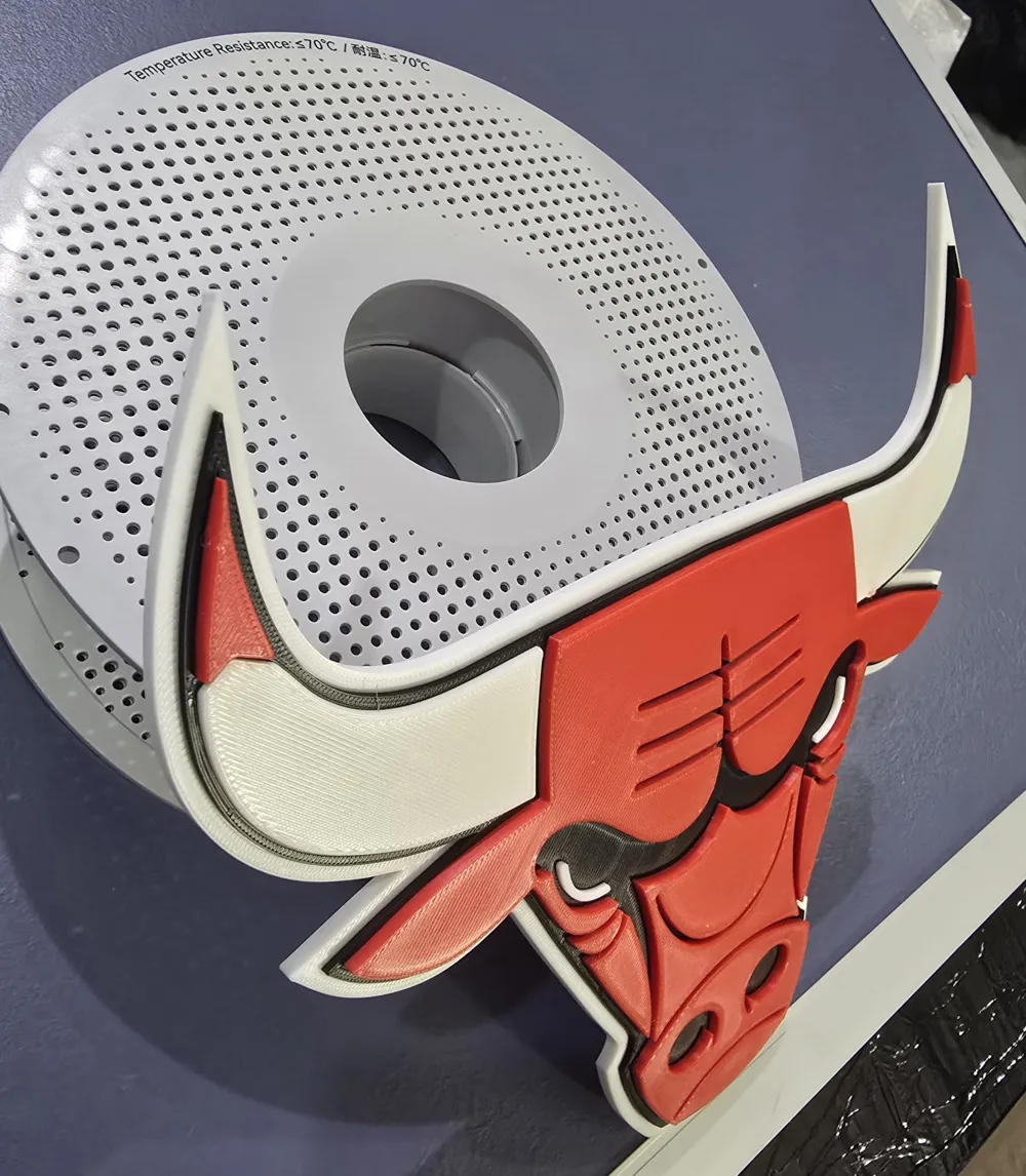 CHICAGO BULLS - Logo 3D Grand 223mm série V2 - Modèle d'Impression 3D ...