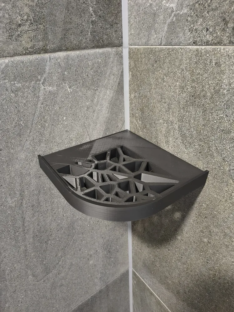 Organic Shower Corner Shelf 190x190mm - Free 3D Print Model - MakerWorld