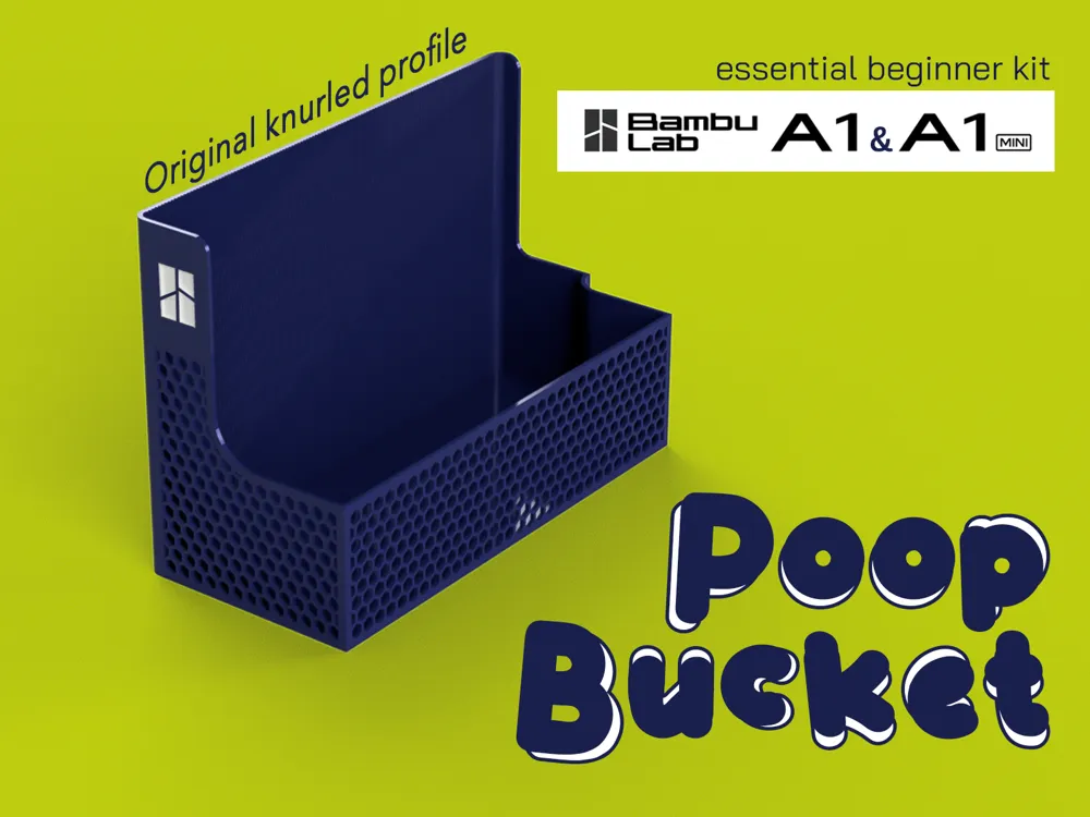 Poop Bucket for A1 & A1 mini with Knurled Profile by GENERA 3D MODEL ...