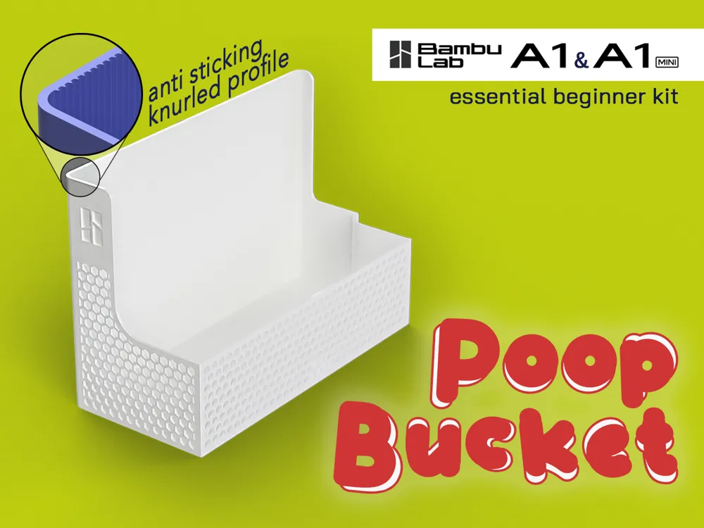 Poop Bucket for A1 & A1 mini with Knurled Profile by GENERA 3D MODEL ...