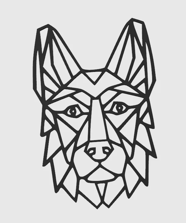 2D Low poly German Shepherd by SamActivity - MakerWorld