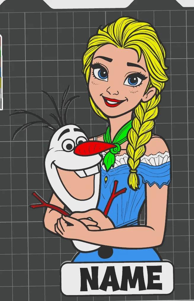 Elsa Olaf - your name - Free 3D Print Model - MakerWorld