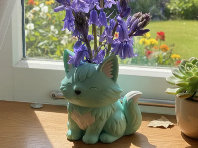 Fluffy Cat Planter Plant Pot - Free 3D Print Model - MakerWorld