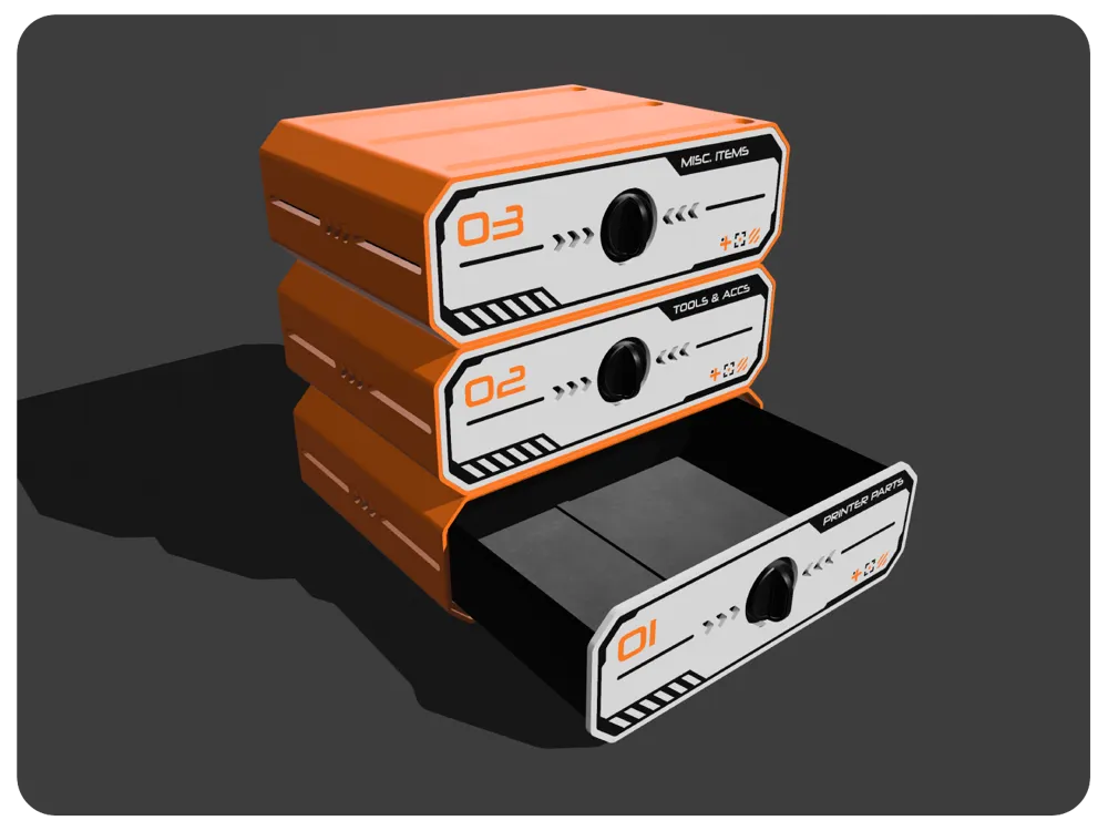 CYBERPUNK Storage Stacker - Free 3D Print Model - MakerWorld