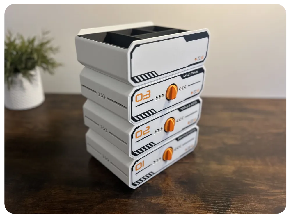 CYBERPUNK Storage Stacker - Free 3D Print Model - MakerWorld