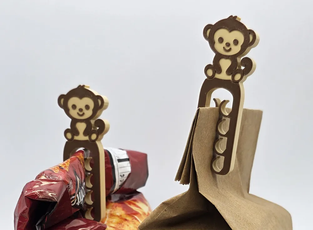 Monkey Chip Clip - Free 3D Print Model - MakerWorld