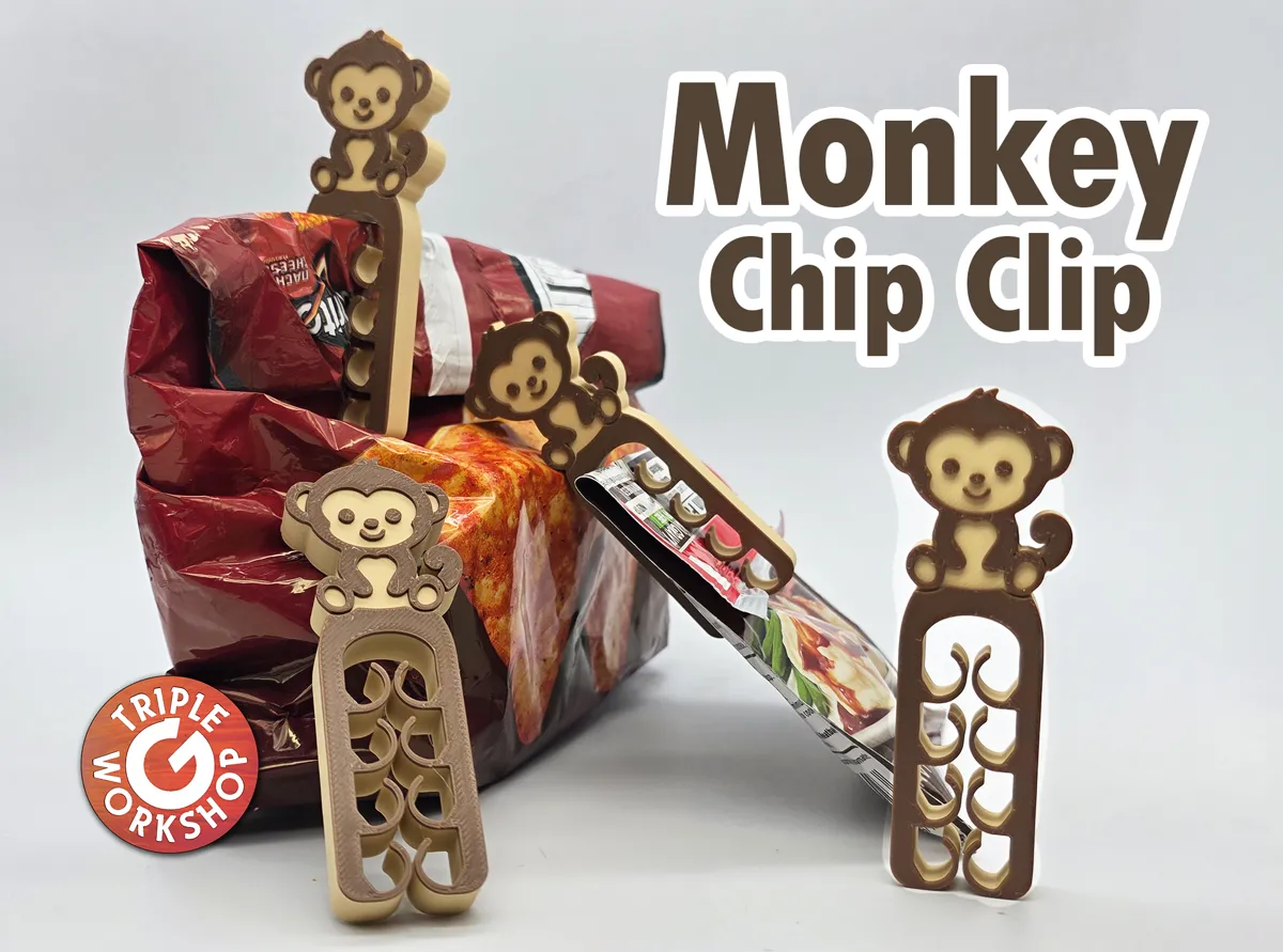 Monkey Chip Clip - Free 3D Print Model - MakerWorld