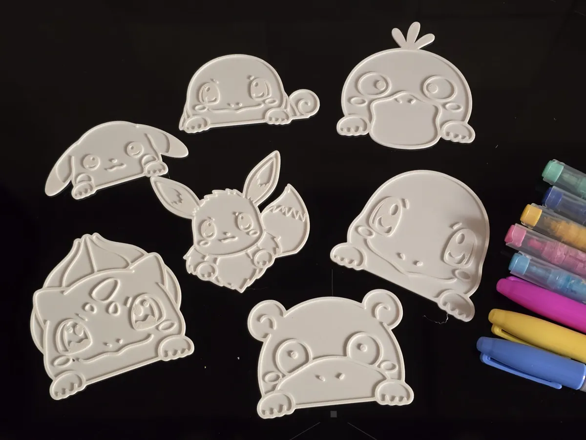 Happy Pokemon Buddies Coloring Craft Pack 2 - Free 3D Print Model ...