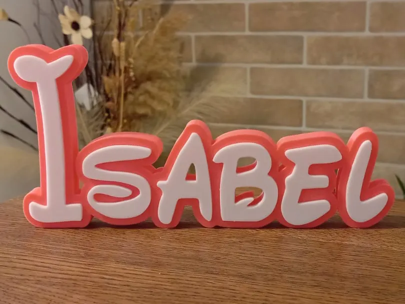 Ornamento de nome Isabel Disney para quarto infantil, nascimento ...