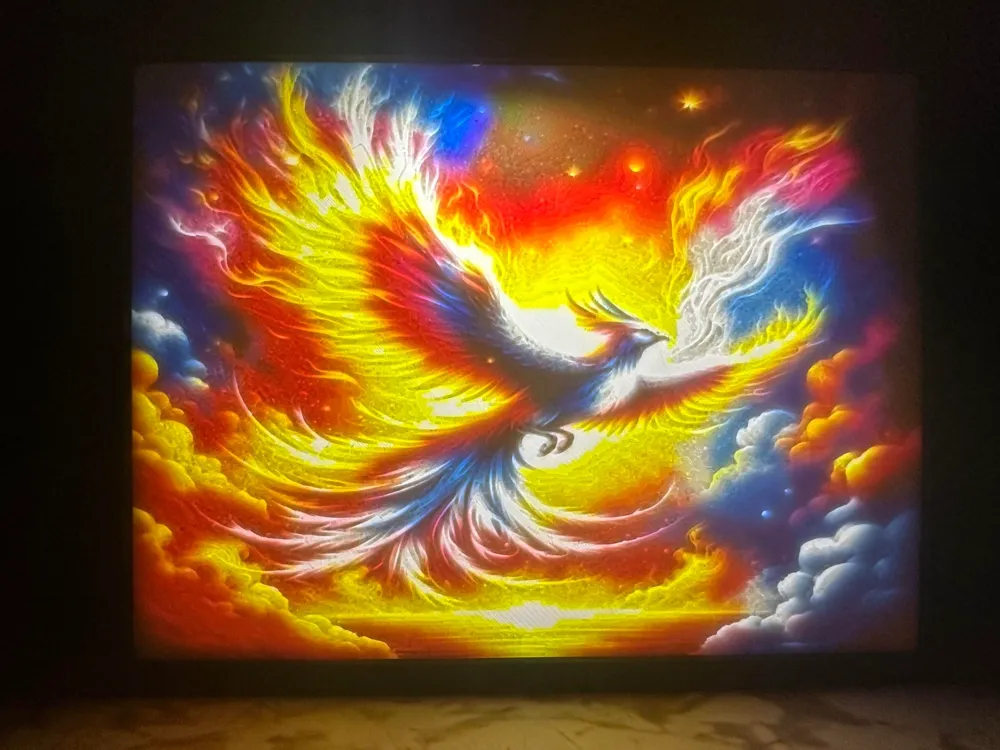 Mythical Phoenix Lithophane by Bronode maker systems - MakerWorld