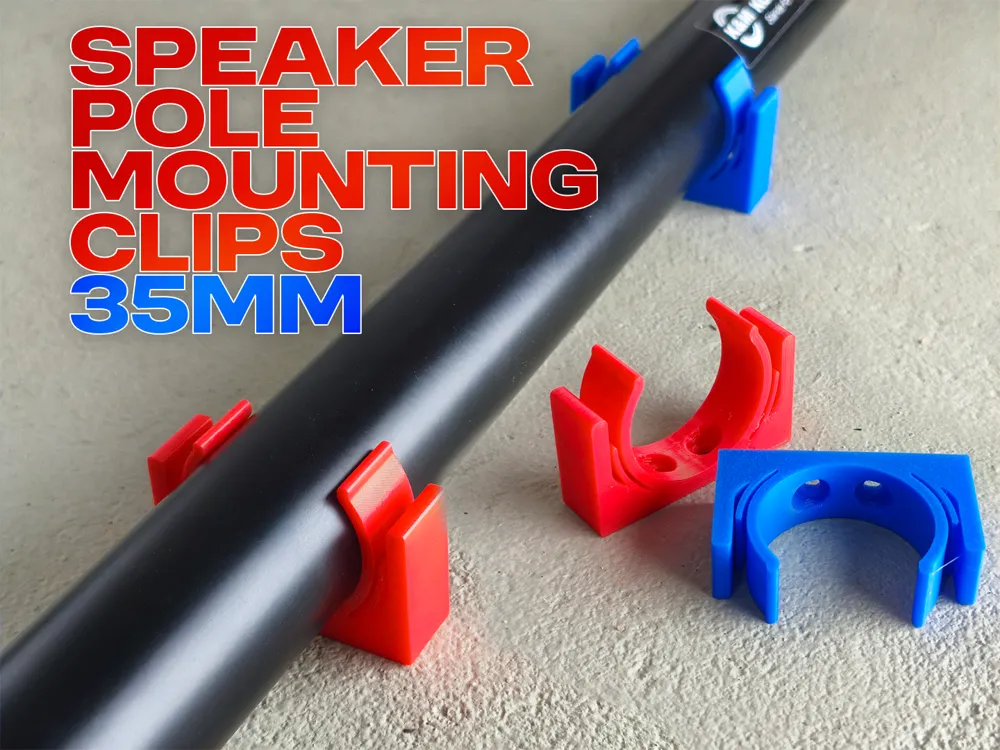 Durable 35mm Speaker Stand Mounting Clips - Free 3D Print Model ...