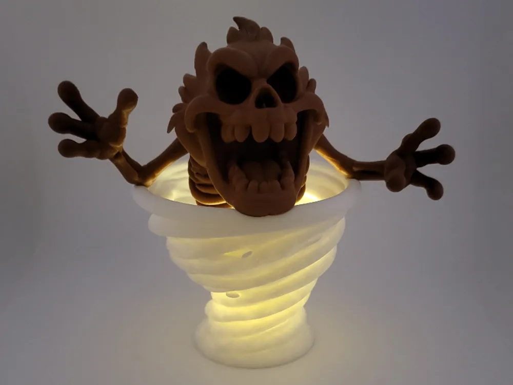 Taz Looney Tunes light Skeleton Tornado Bust - Free 3D Print Model ...