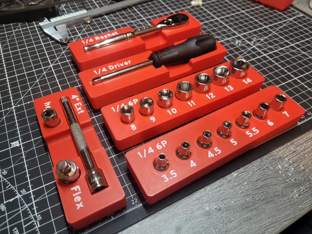 Gridfinity Halfords Advanced 40 piece 1/4 sockets by kitsee MakerWorld ...