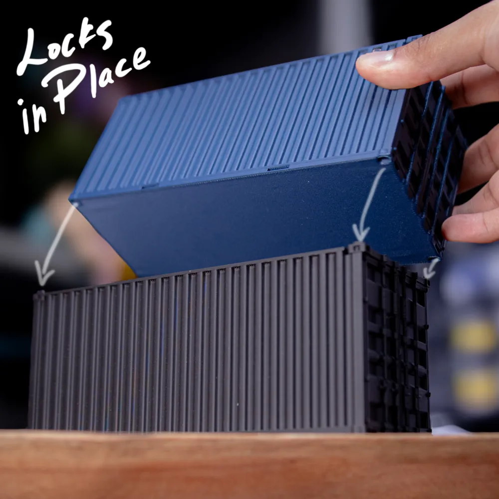 Stackable Shipping Container Desk Storage Box by 3dmieks - MakerWorld