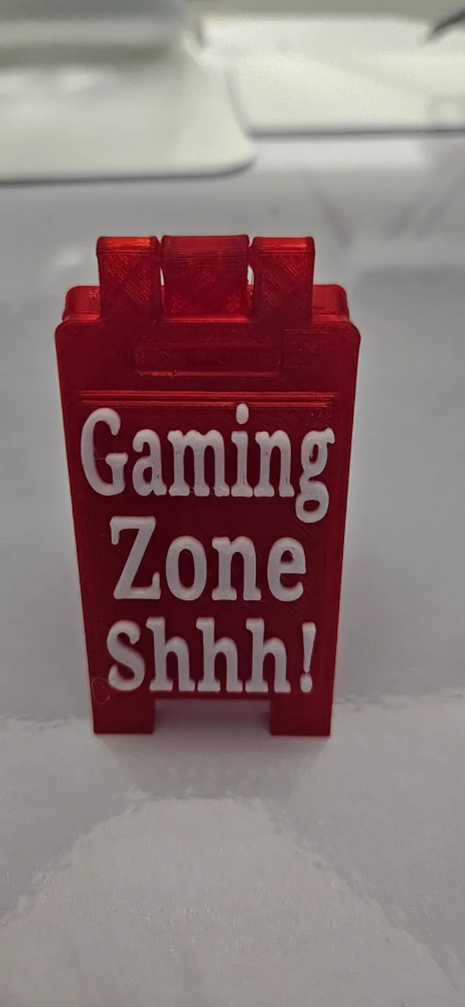 Gaming Zone Shhh Sign by Simple£D - MakerWorld