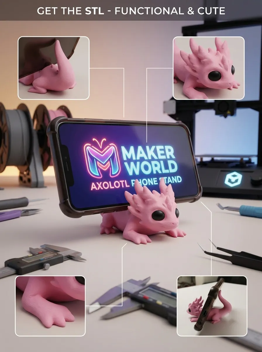 Phone Stand: Cute Mini Dragon Guardian - Free 3D Print Model - MakerWorld