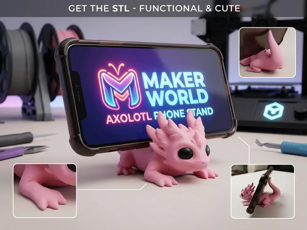 Phone Stand: Cute Mini Dragon Guardian - Free 3D Print Model - MakerWorld