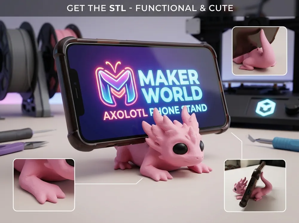Phone Stand: Cute Mini Dragon Guardian - Free 3D Print Model - MakerWorld